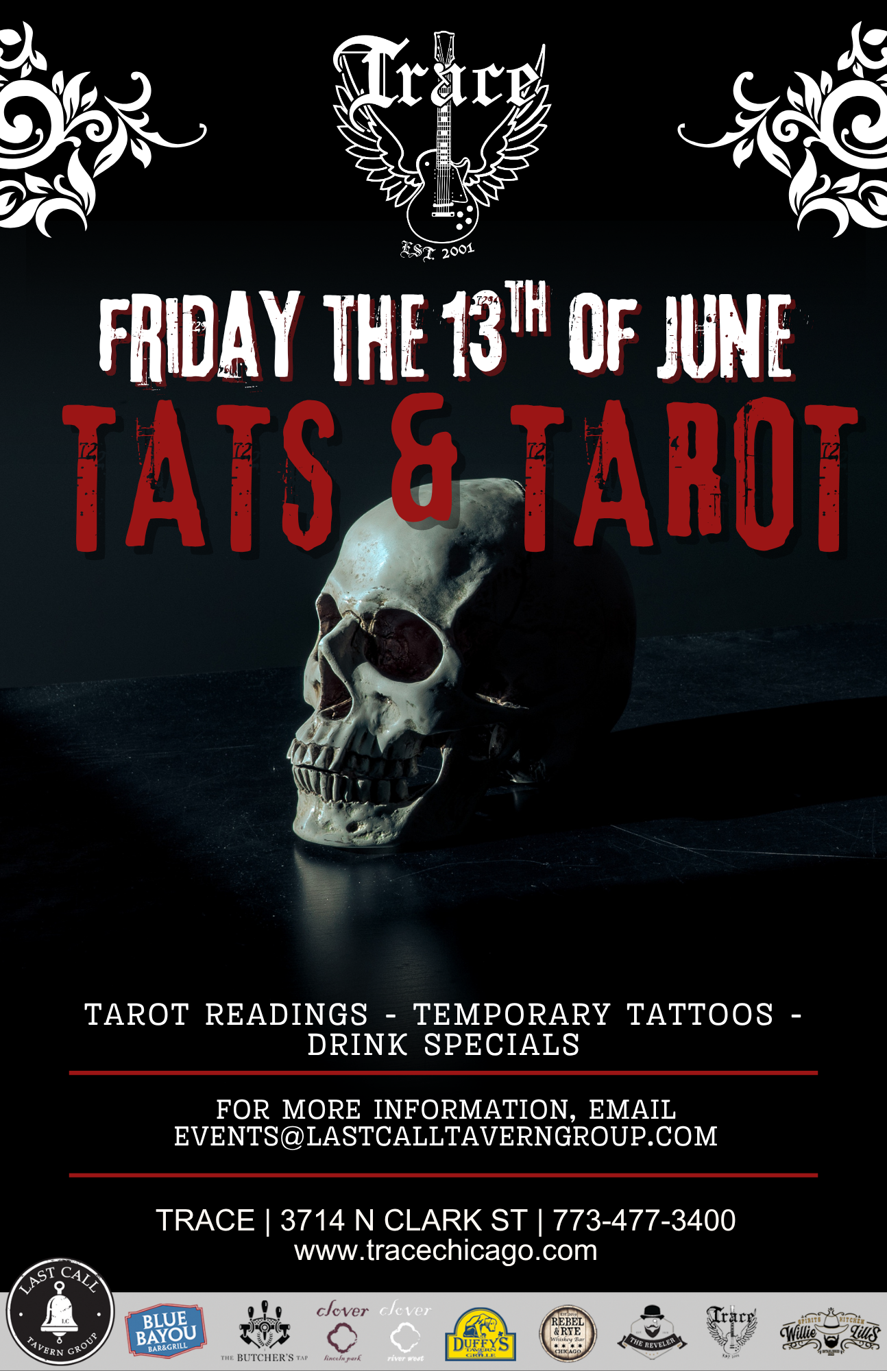 Tats & Tarot – Friday the 13th of June at Trace – Trace